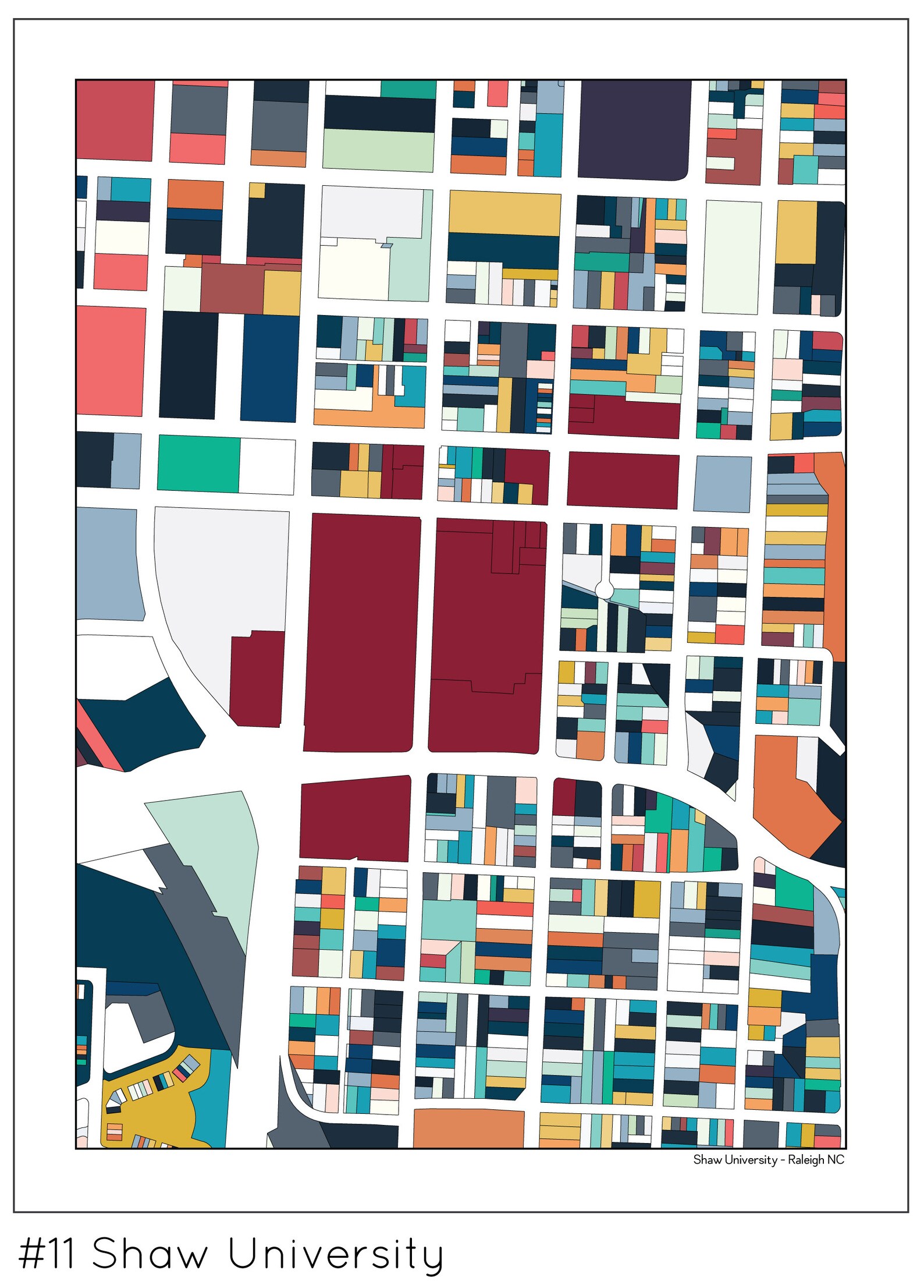 Downtown Raleigh Districts and Neighborhood Map Art Gifts | Etsy
