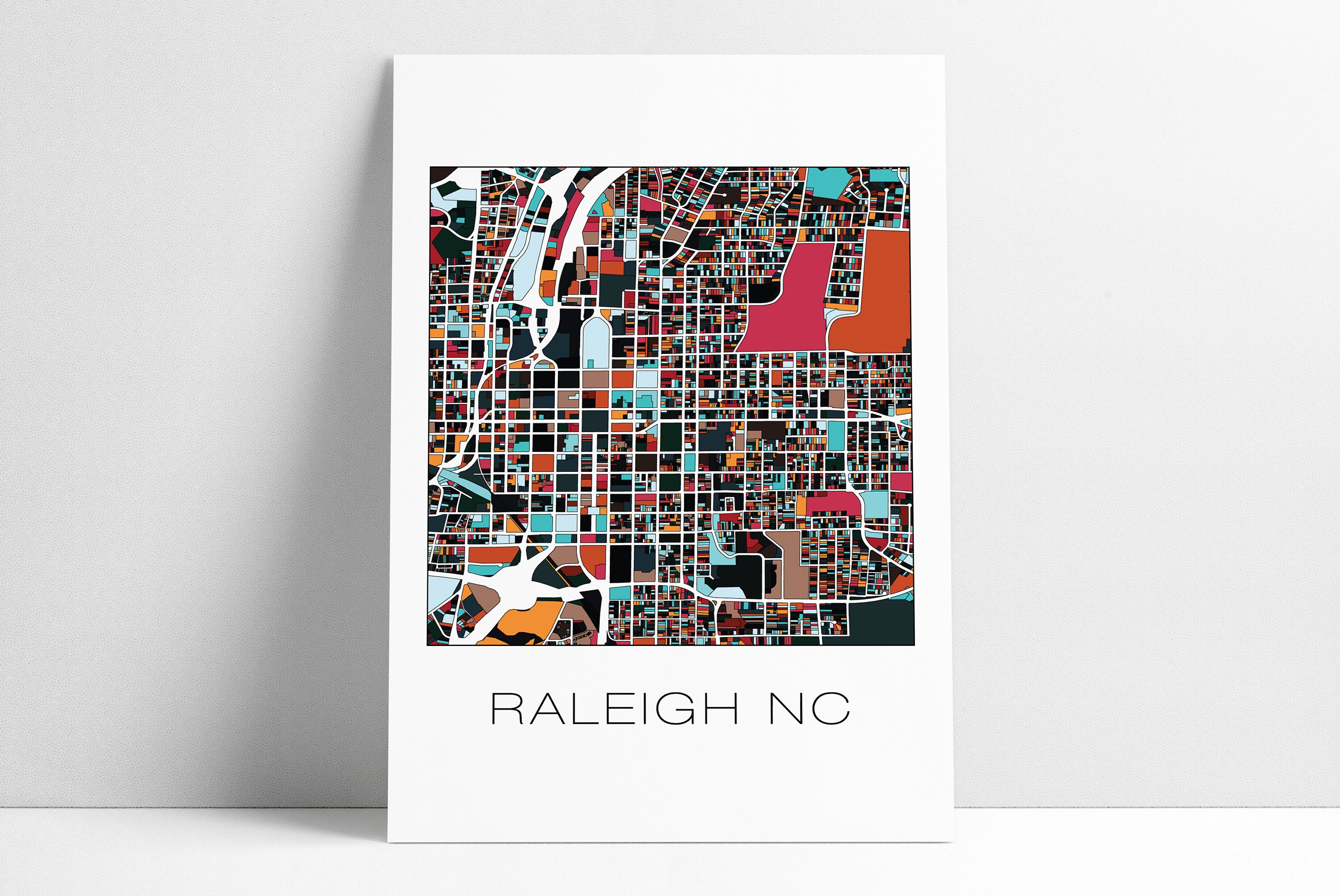 Raleigh NC City Streets Oak City Raleigh Poster Raleigh | Etsy