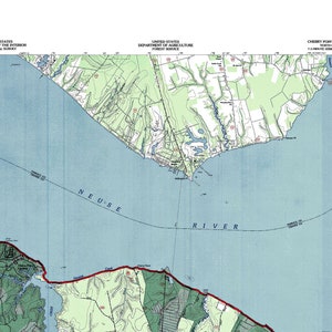 Cherry Point NC Vintage Map Poster Print Wall Art, Cherry Point North ...