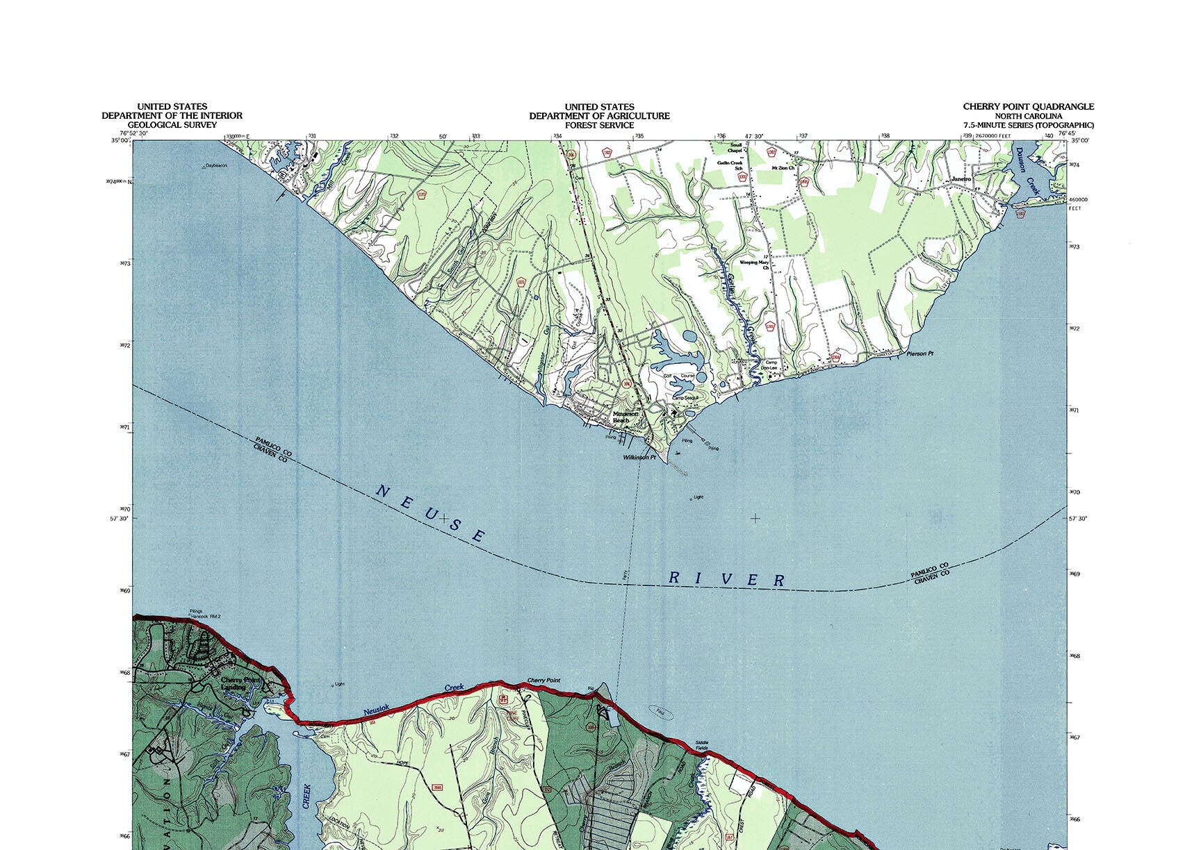 Cherry Point NC Vintage Map Poster Print Wall Art Cherry | Etsy
