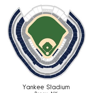 Yankee Stadium Map Art Print: New York Yankees, MLB Ballpark - Etsy
