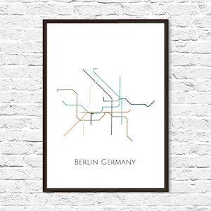 Berlin Metro Map, Transit Map, Subway Map, Subway Poster Art, Berlin ...