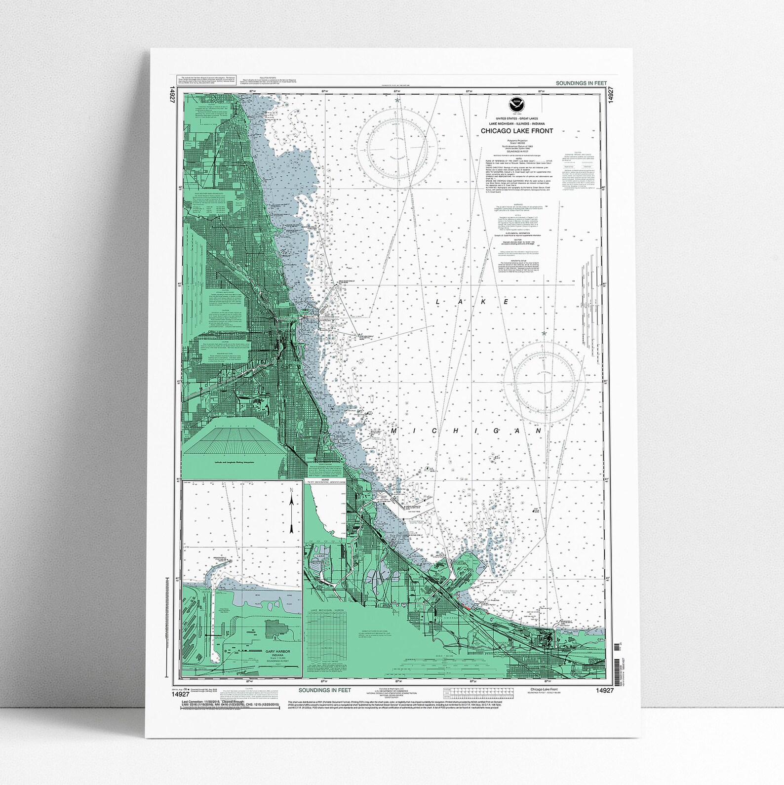 Chicago Map Art Nautical Print Home Decor - Etsy