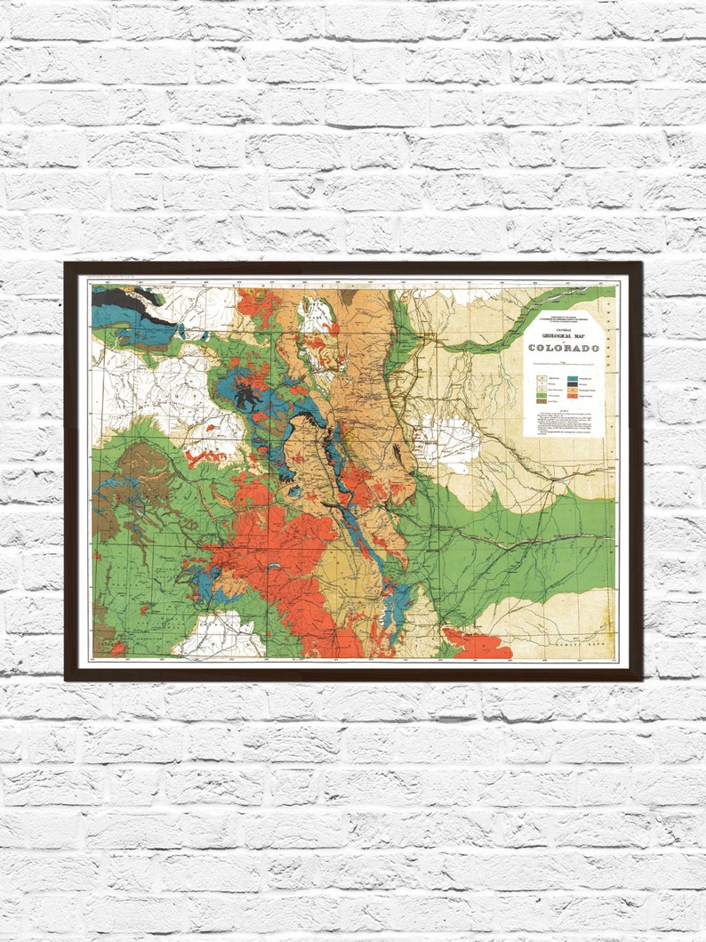 Colorado Vintage Geological Map Art Poster Print Historic | Etsy