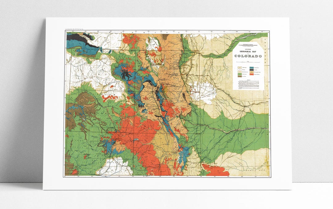 Vintage Colorado Geological Map Art Print: Historic USGS Poster - Etsy