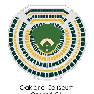 Oakland Athletics, Oakland A's MLB Stadium Map, Ballpark Map, Baseball ...