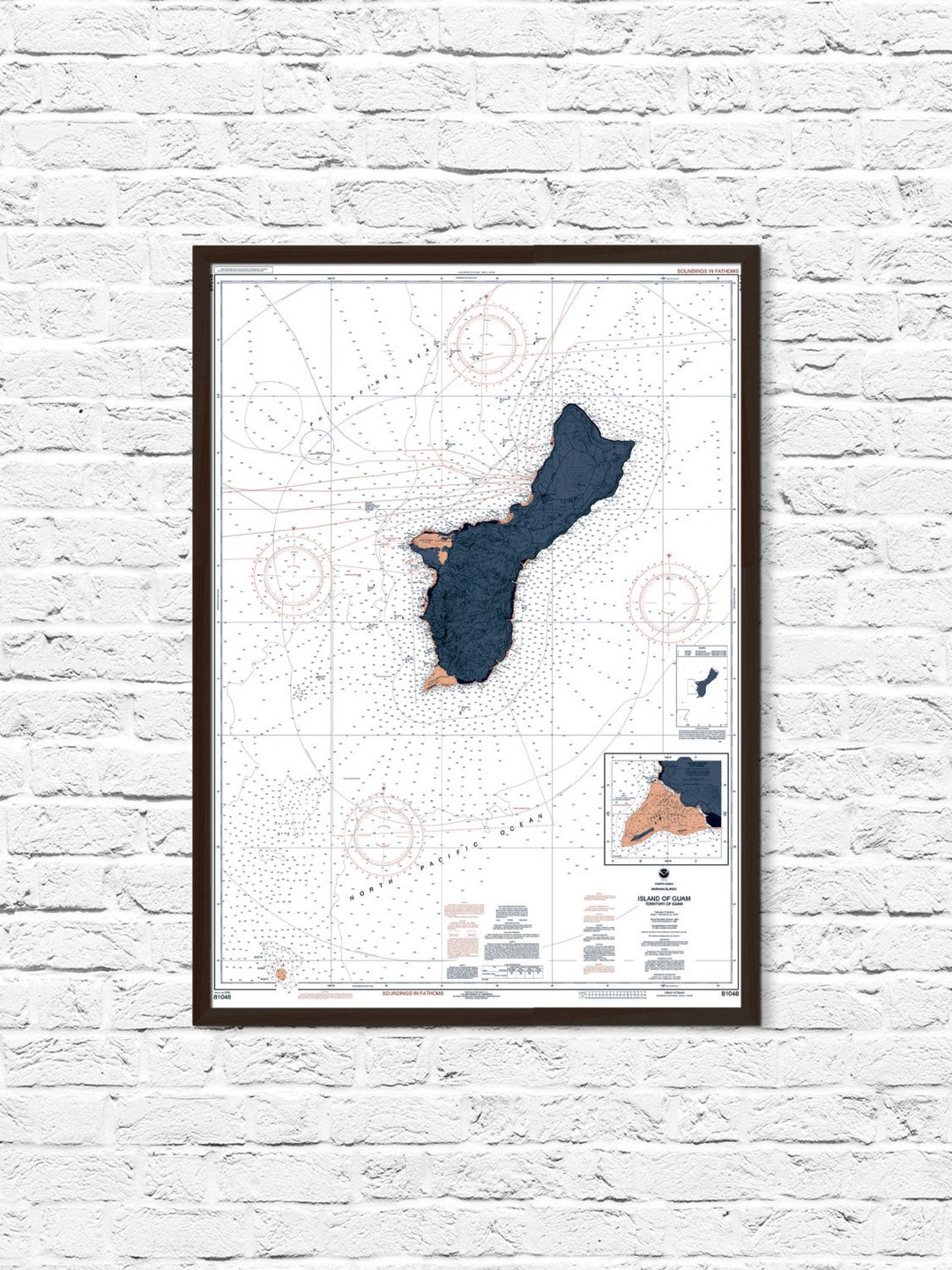 Guam NOAA Nautical Chart Map Art Poster Print, Guam Map, Guam Poster ...