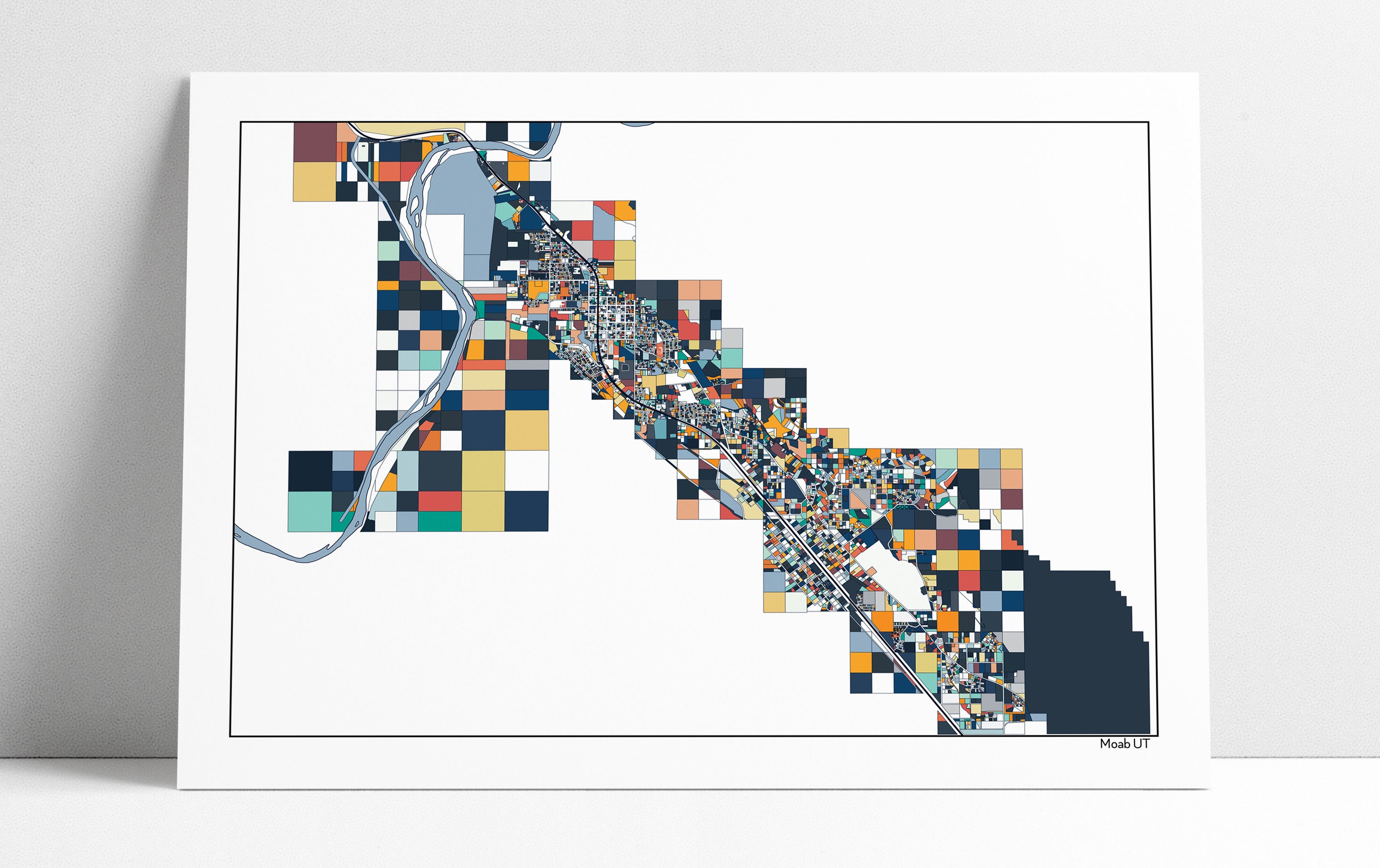 Moab Map Art Print Home Decor Moab UT Abstract Art Poster | Etsy