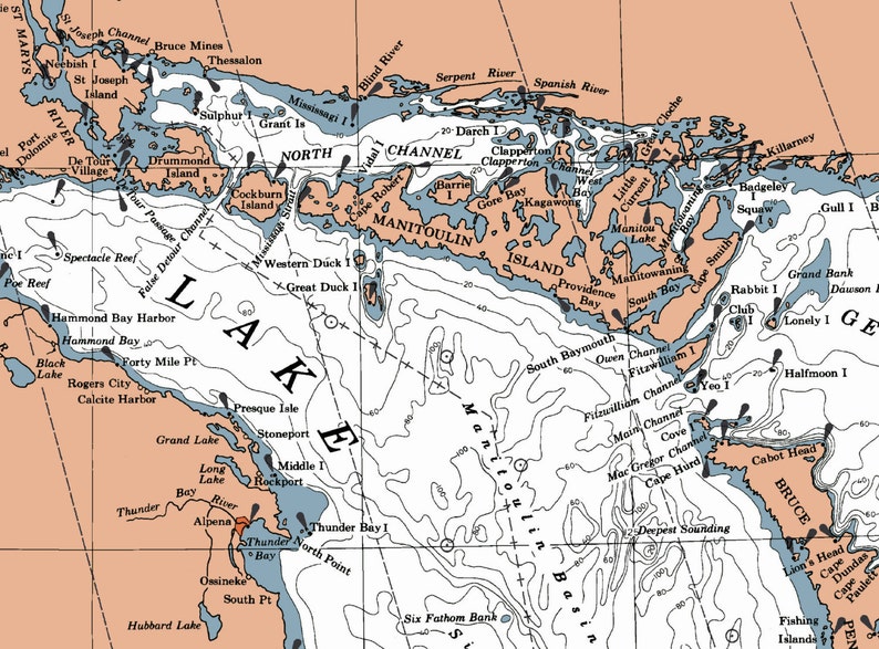 Great Lakes Map NOAA Nautical Chart Poster Print Boating - Etsy
