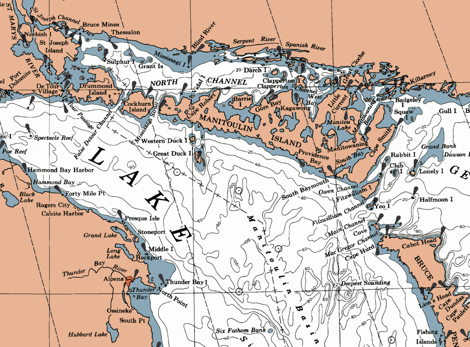 Great Lakes Map NOAA Nautical Chart Poster Print Boating - Etsy