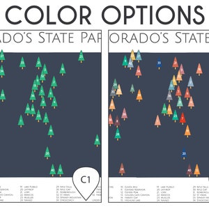 Colorado's State Parks Map Art Checklist Poster 2023 CO State Park ...