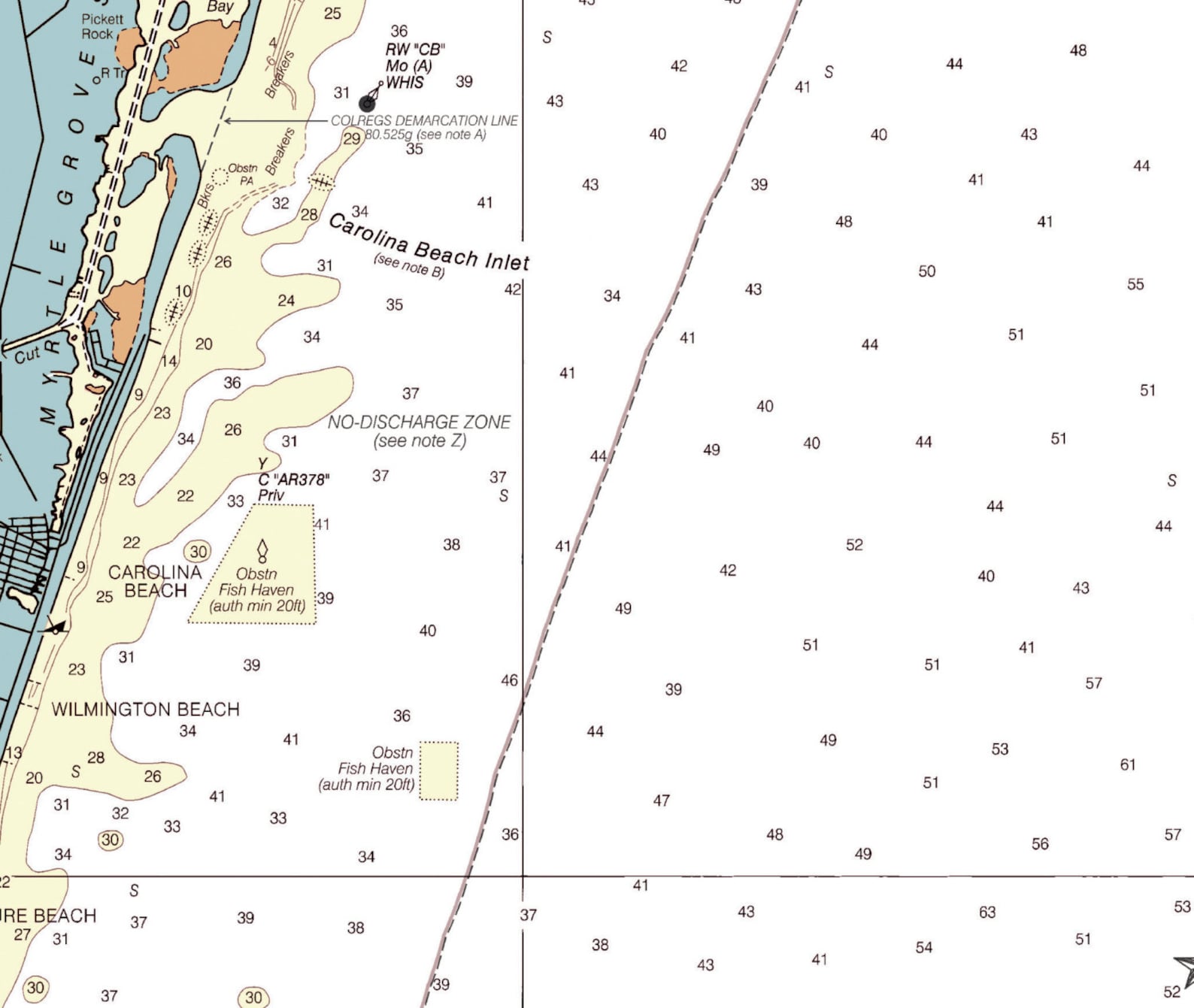 NC Coast Cape Fear River Nautical Chart Map Art Poster Print - Etsy