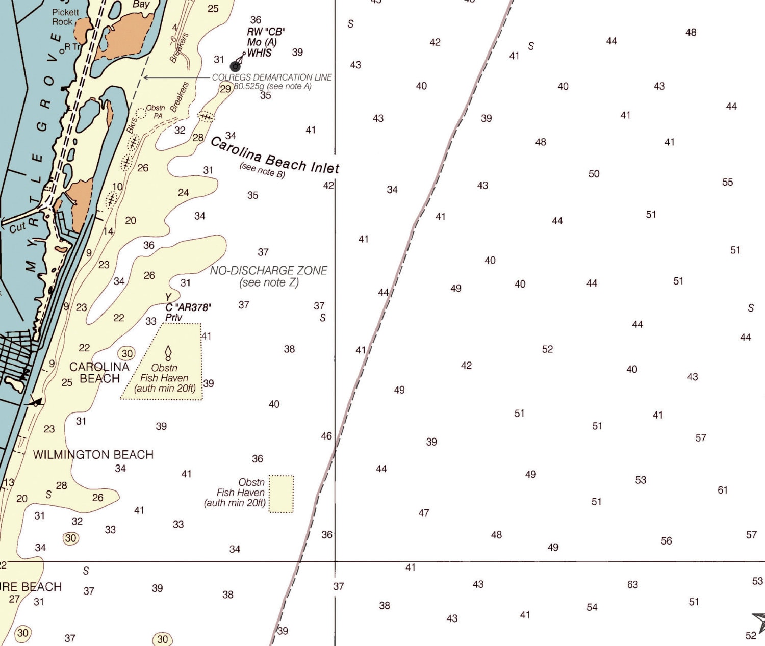 NC Coast Cape Fear River Nautical Chart Map Art Poster Print - Etsy
