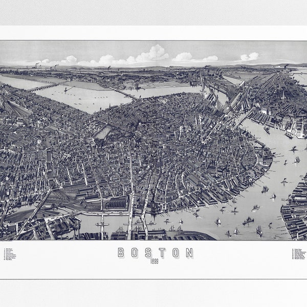 Boston Map Poster - Etsy