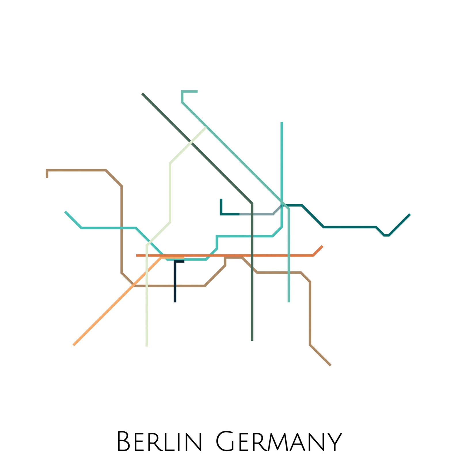 Berlin Metro Map Transit Map Subway Map Subway Poster Art - Etsy