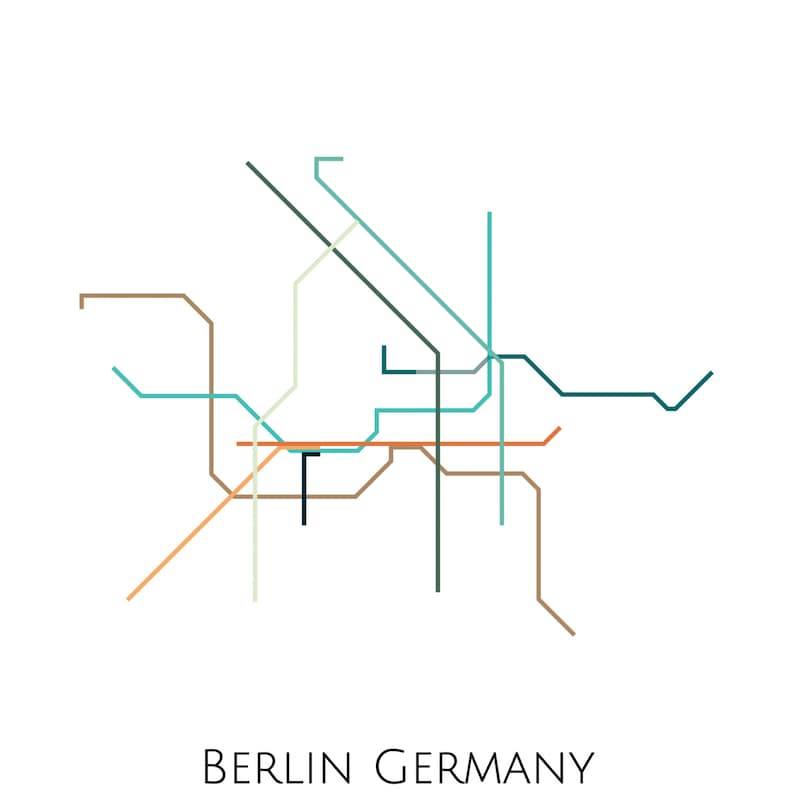 Berlin Metro Map Transit Map Subway Map Subway Poster Art - Etsy