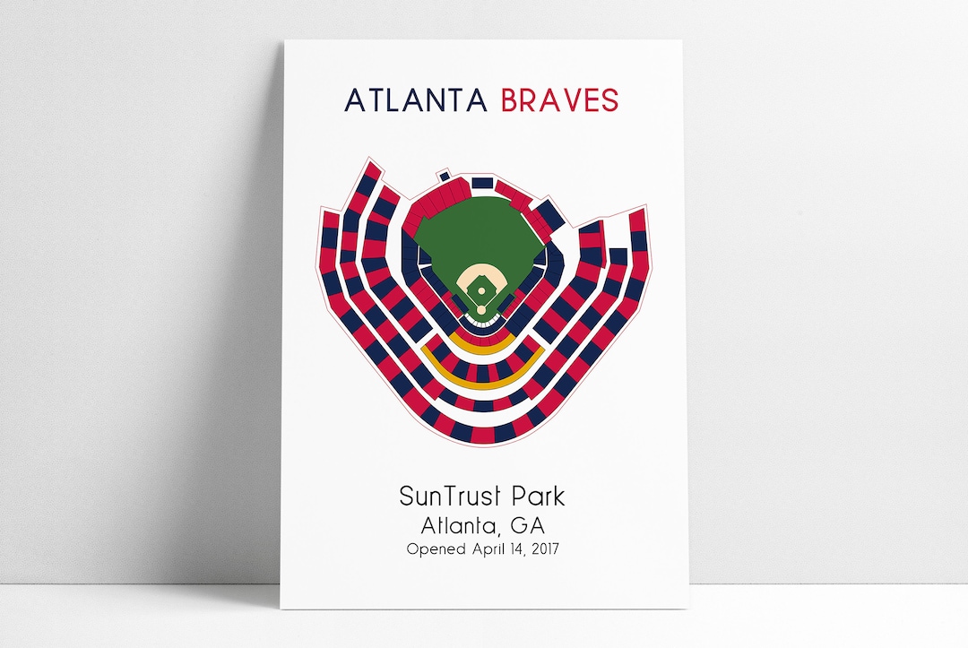 Atlanta Braves Stadium Map Art Print: Suntrust Park Seating Chart - Etsy
