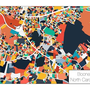 Boone NC Map Art Print - Mountain Art, Gift Idea, ASU, Boone Print ...