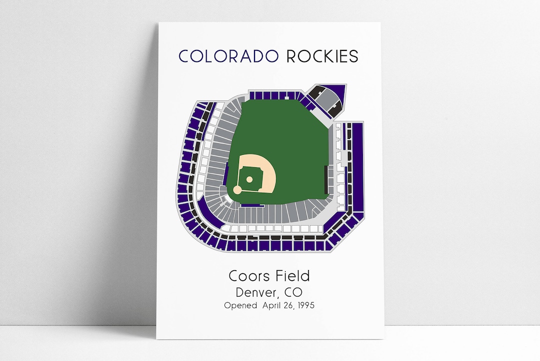 Colorado Rockies MLB Stadium Map, Coors Field, Ballpark Map, Baseball ...