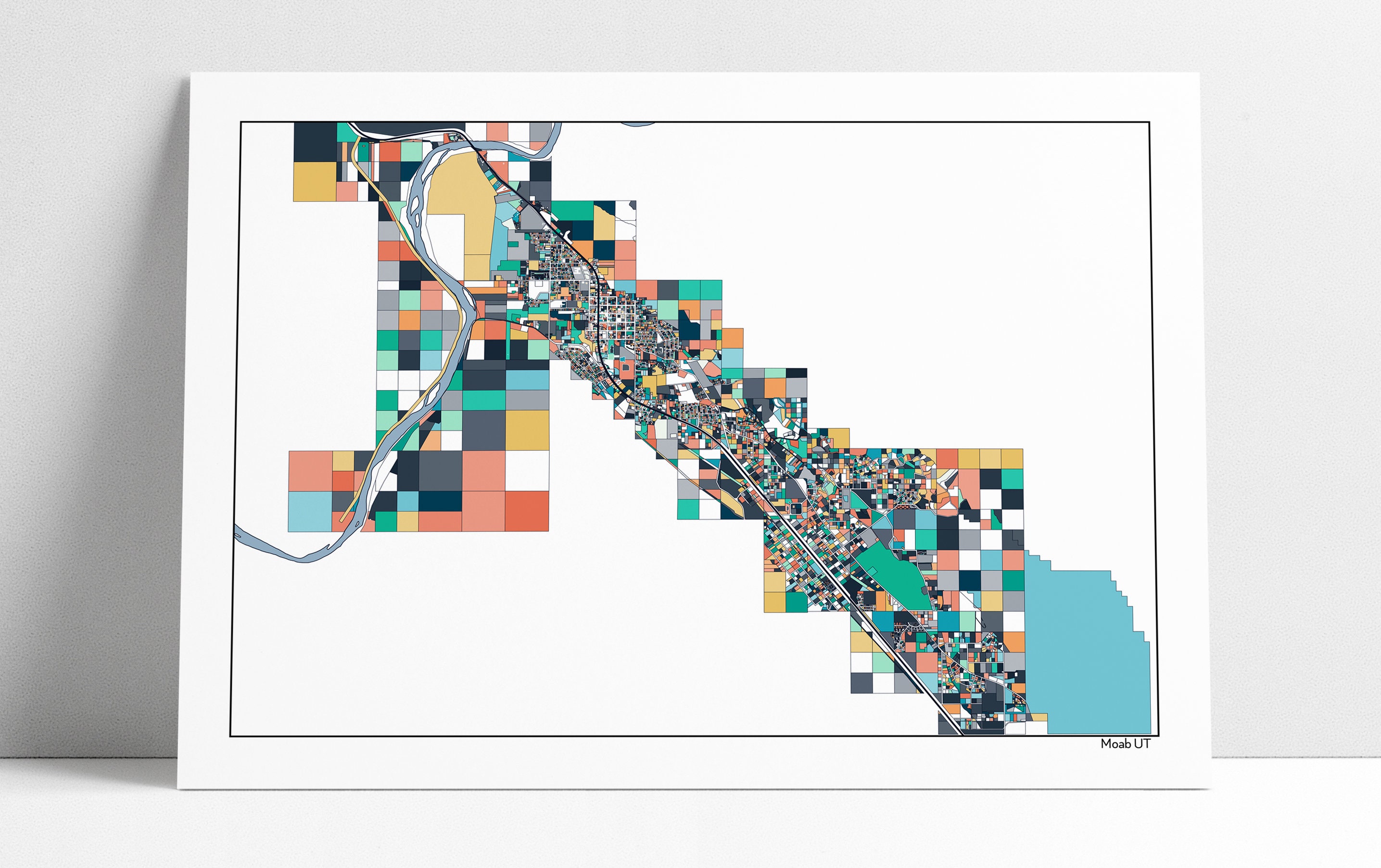 Moab Map Art Print Home Decor Moab UT Abstract Art Poster | Etsy