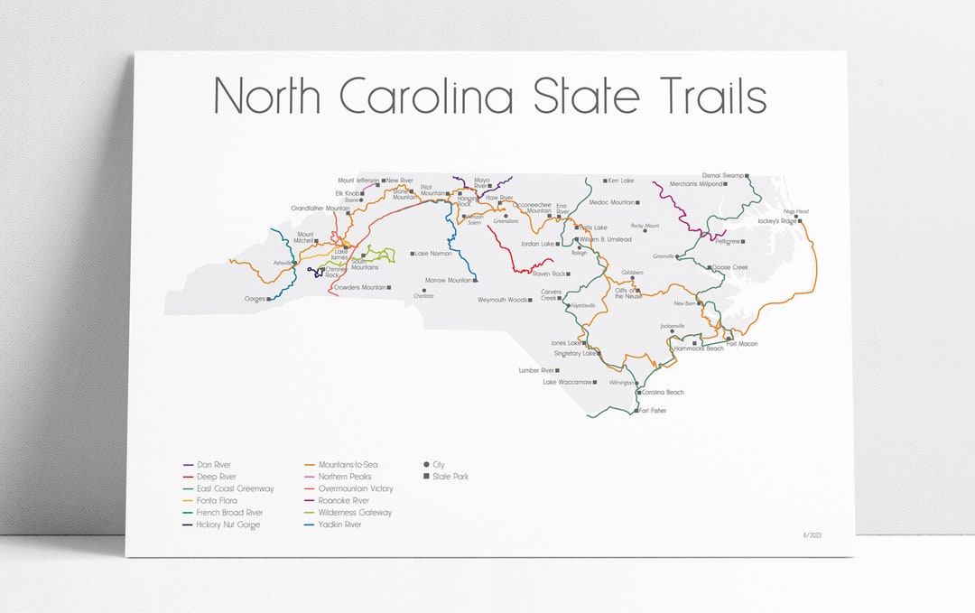North Carolina State Trails Map NC Trails System Running Routes NC ...