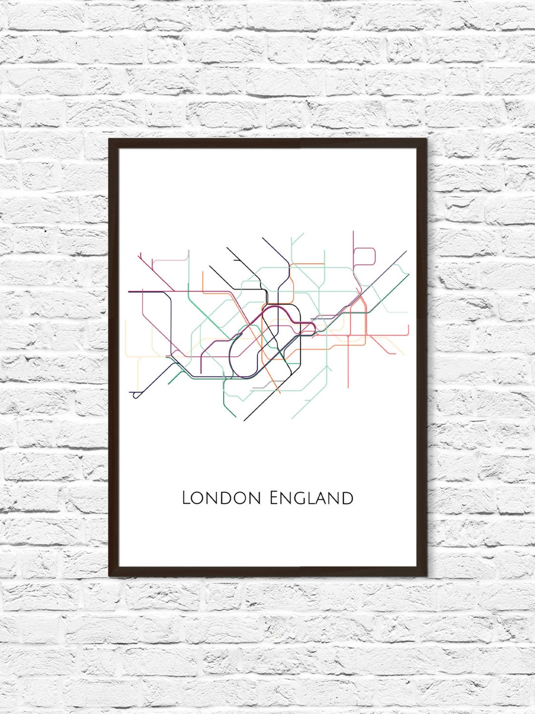 London Tube Map Art Print: Minimalist Transit Poster - Etsy