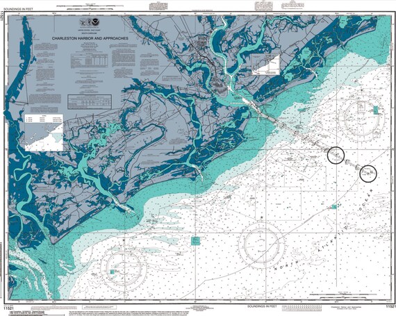 Nautical Maps Charleston Sc NOAA Nautical Chart #11520 North