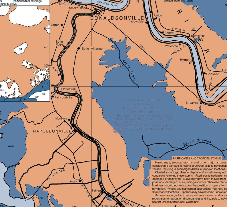 New Orleans Louisiana NOAA Nautical Chart Map Art Print New | Etsy