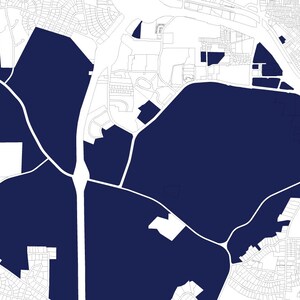 Duke University Campus Durham NC Map Art Poster Print, Duke Campus ...