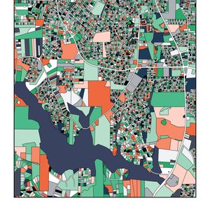 Garner NC Abstract Map Art Poster Print, Garner NC, North Carolina ...