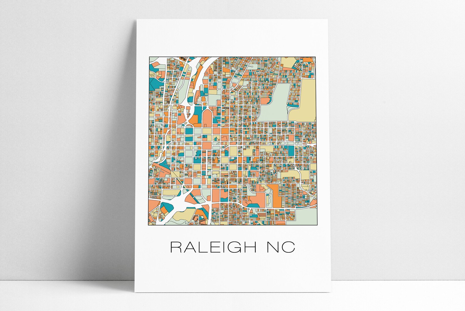 Raleigh NC City Streets Oak City Raleigh Poster Raleigh | Etsy