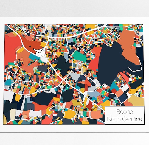 Boone NC Map Art Print Mountain Art Gift Idea ASU Boone | Etsy