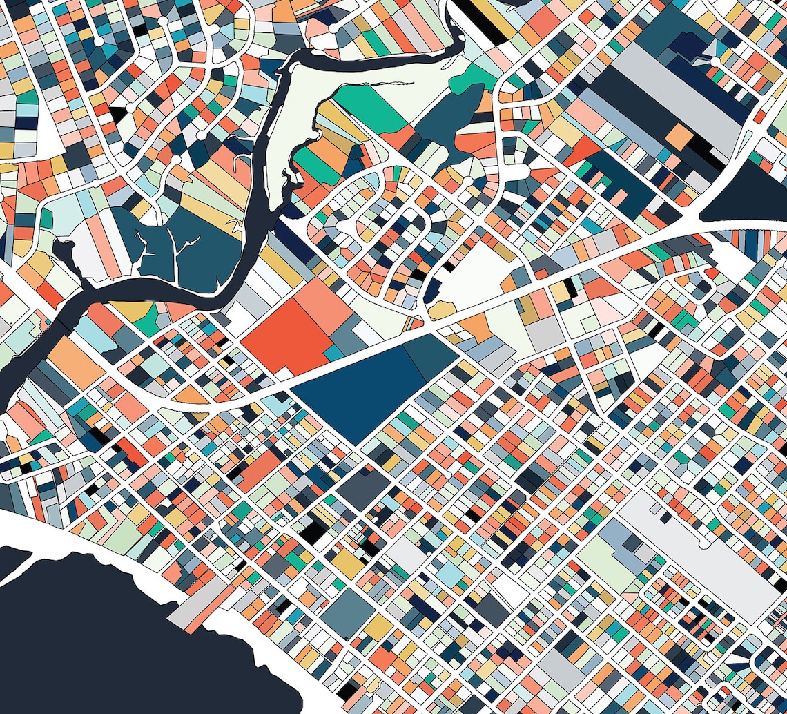 Mt Pleasant SC Charleston Map Art Mt Pleasant Map Travel | Etsy