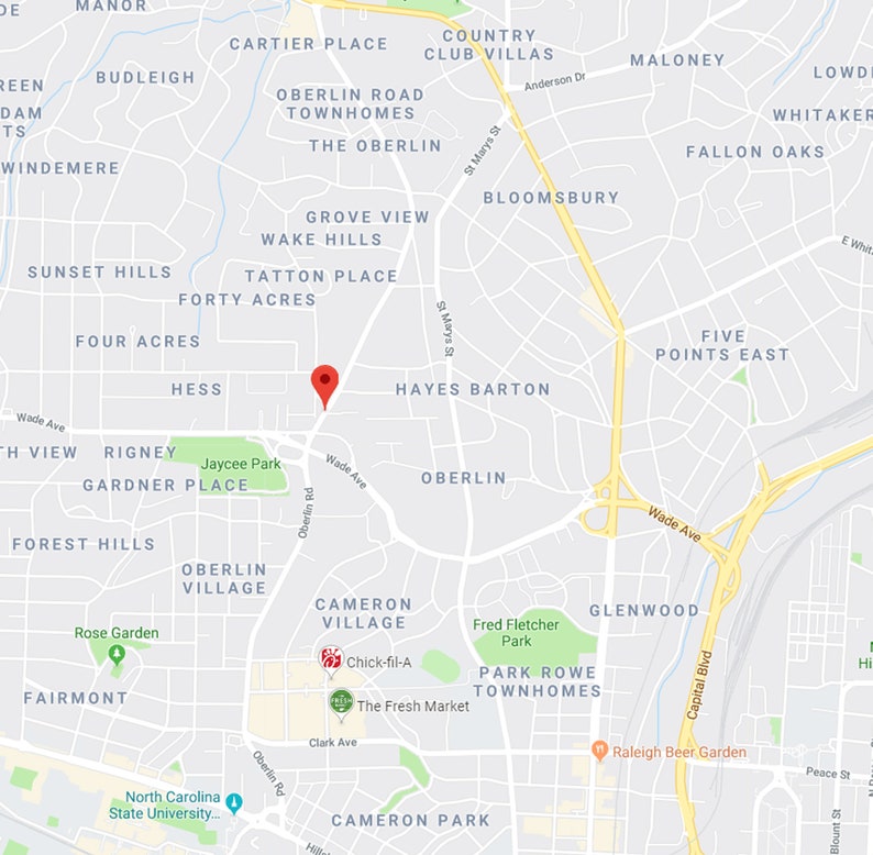 Neighborhoods of Oberlin Road Raleigh NC Map Art Prints - Etsy