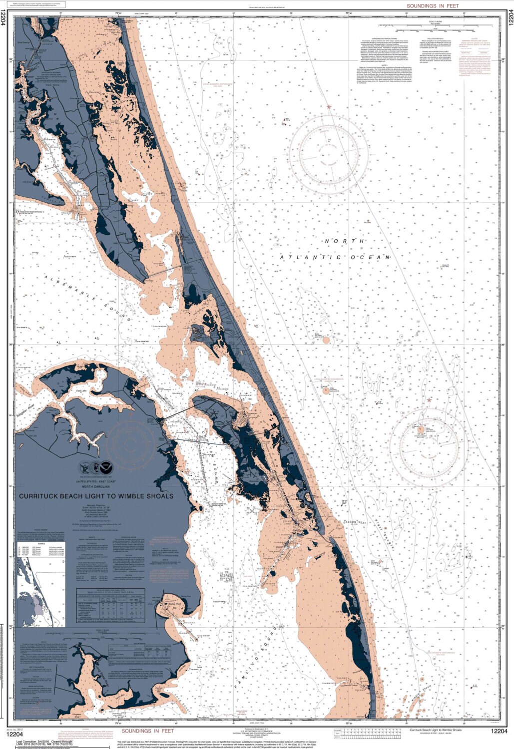 Outer Banks Nautical Chart Art Print: Currituck NC Coastal Map - Etsy