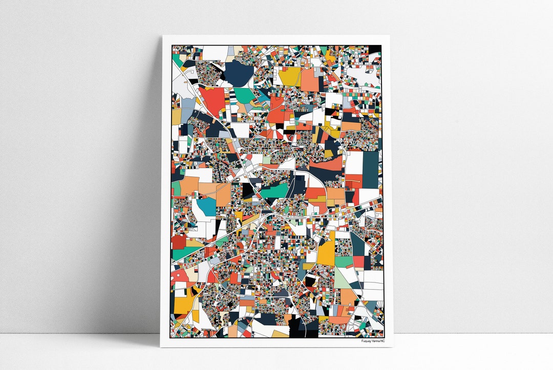 Fuquay-varina NC Map Art Print Fuquay Varina Wall Art Map Poster Home ...