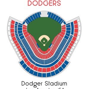 Dodger Stadium Seating Chart Art Print: Los Angeles Baseball Map - Etsy