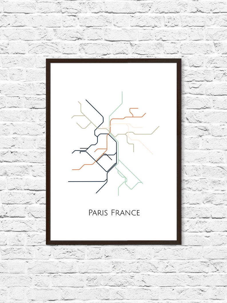 Paris Metro Map, Transit Map, Paris France Art, Paris Map Art, Subway ...