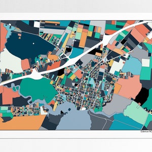 Edenton NC City Map Abstract Art Poster Print Beach House Wall Art ...