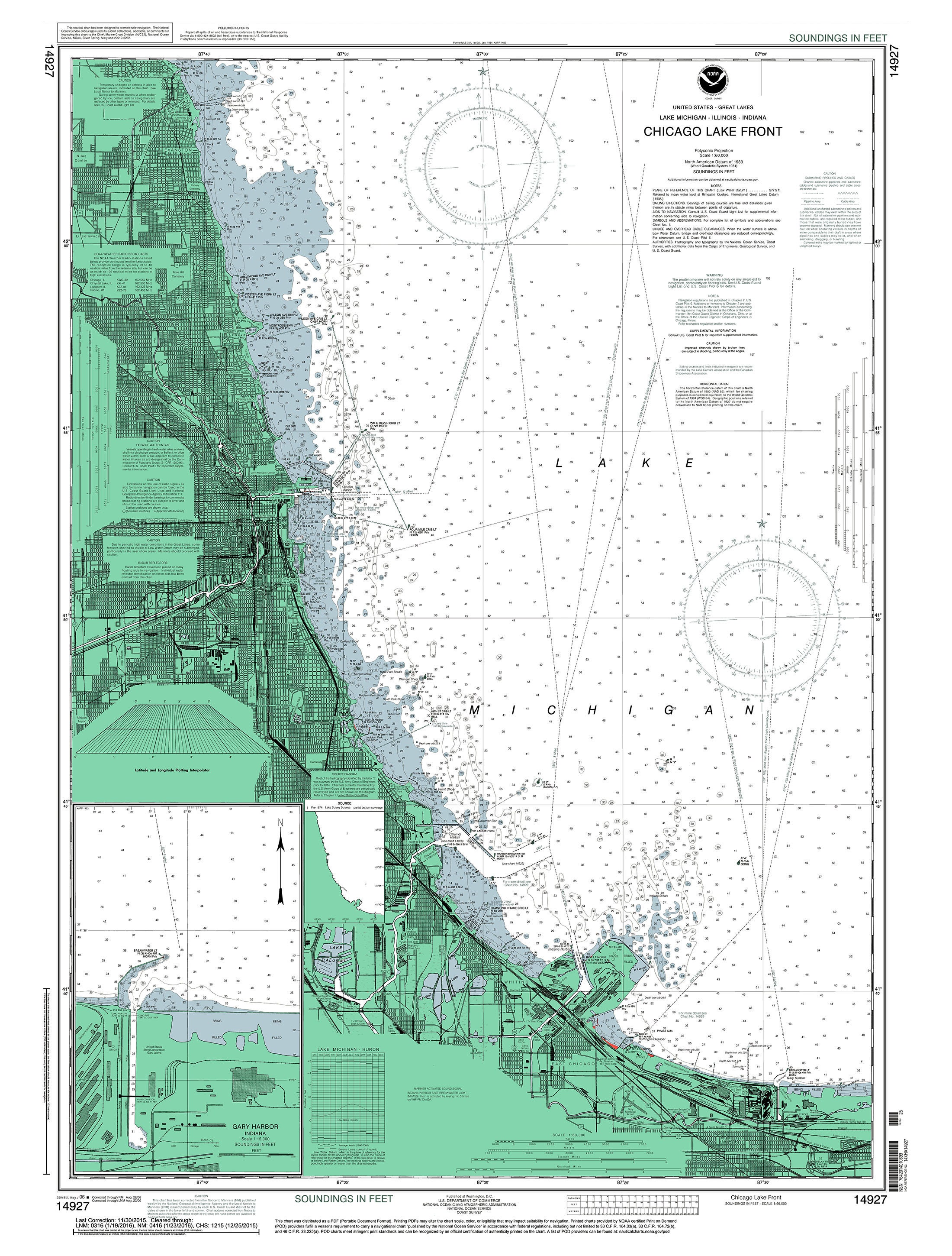 Chicago Map Art Nautical Print Home Decor - Etsy