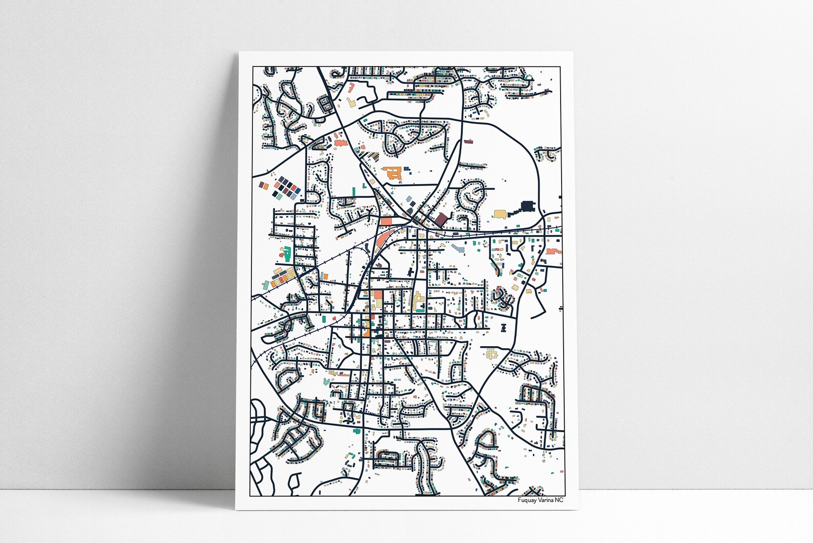 Fuquay Varina NC Print Wall Art Map Poster Housewarming Gift | Etsy