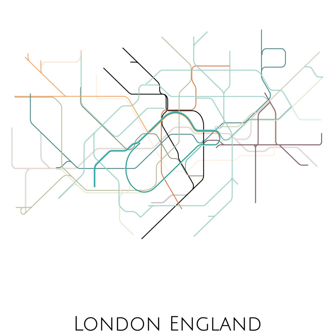 London Underground London Tube Map Transit Map London Art - Etsy UK