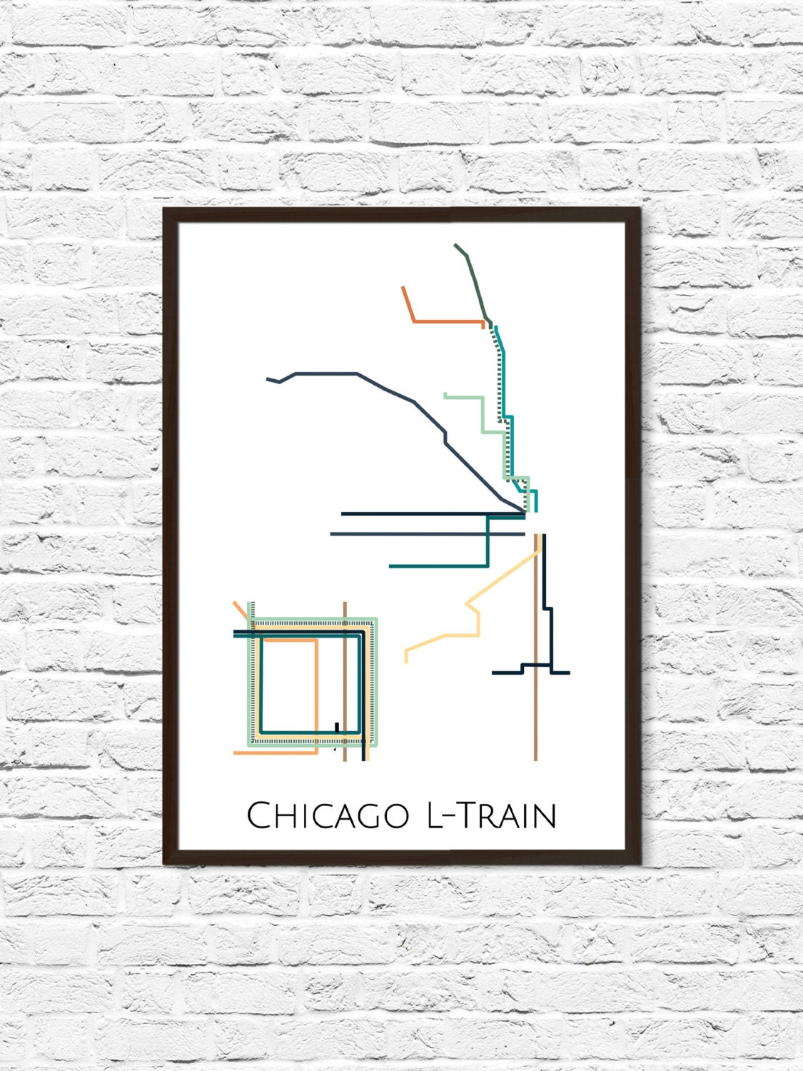 Chicago L-train Metro Map Transit Map Subway Map Subway - Etsy Canada