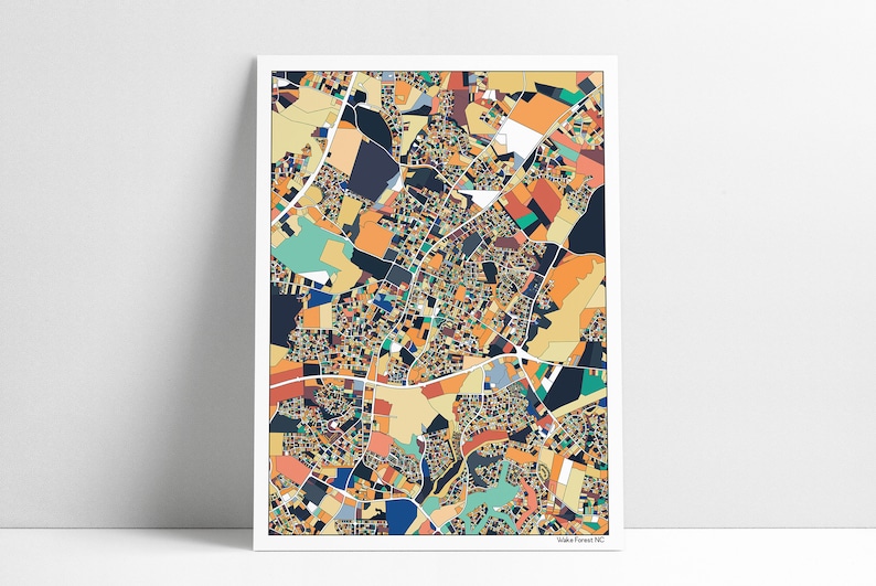Wake Forest NC Wall Art Map Print Poster Wake Forest | Etsy