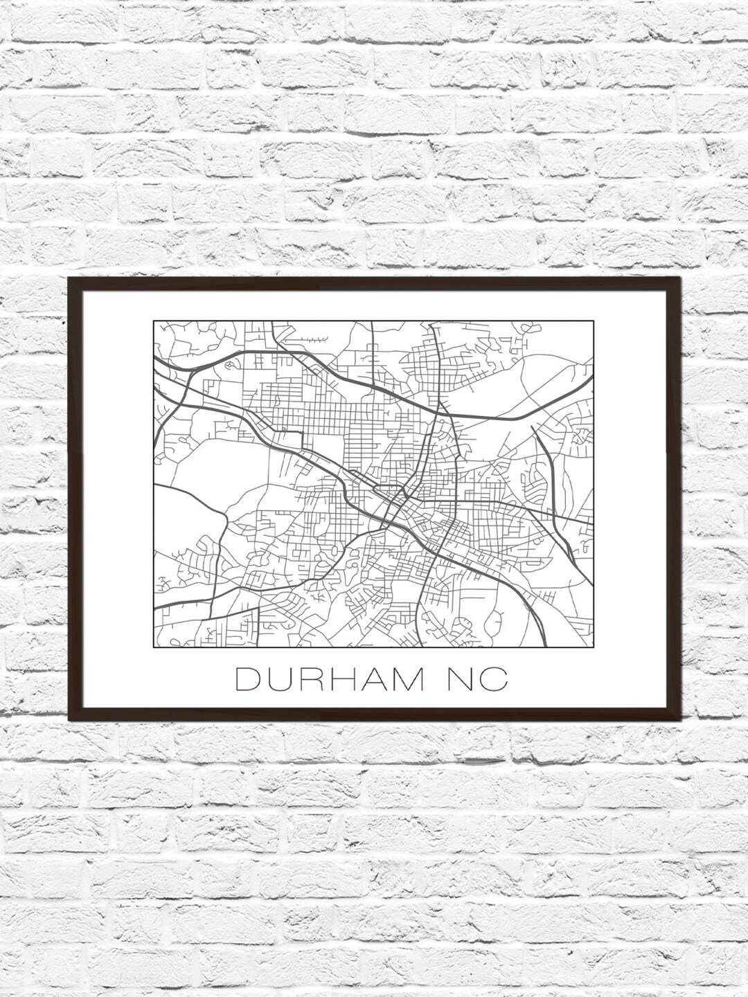 Durham NC City Streets Minimalist Map Art Poster Print, Durham Map ...