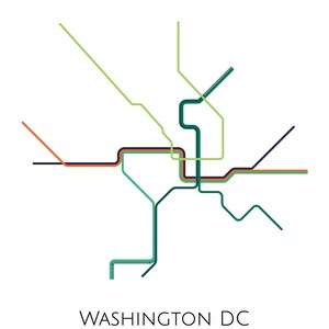Washington DC Metro Map, Transit Map, Subway Map, Subway Poster Art ...