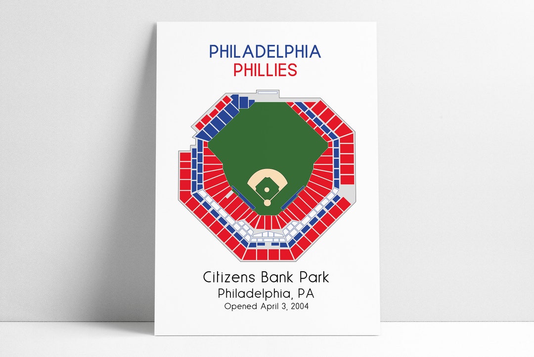 Philadelphia Phillies MLB Stadium Map, Ballpark Map, Baseball Stadium ...