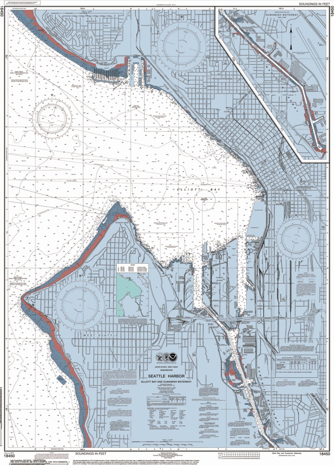 Seattle Nautical Chart Map Art Print: Washington Home Decor - Etsy