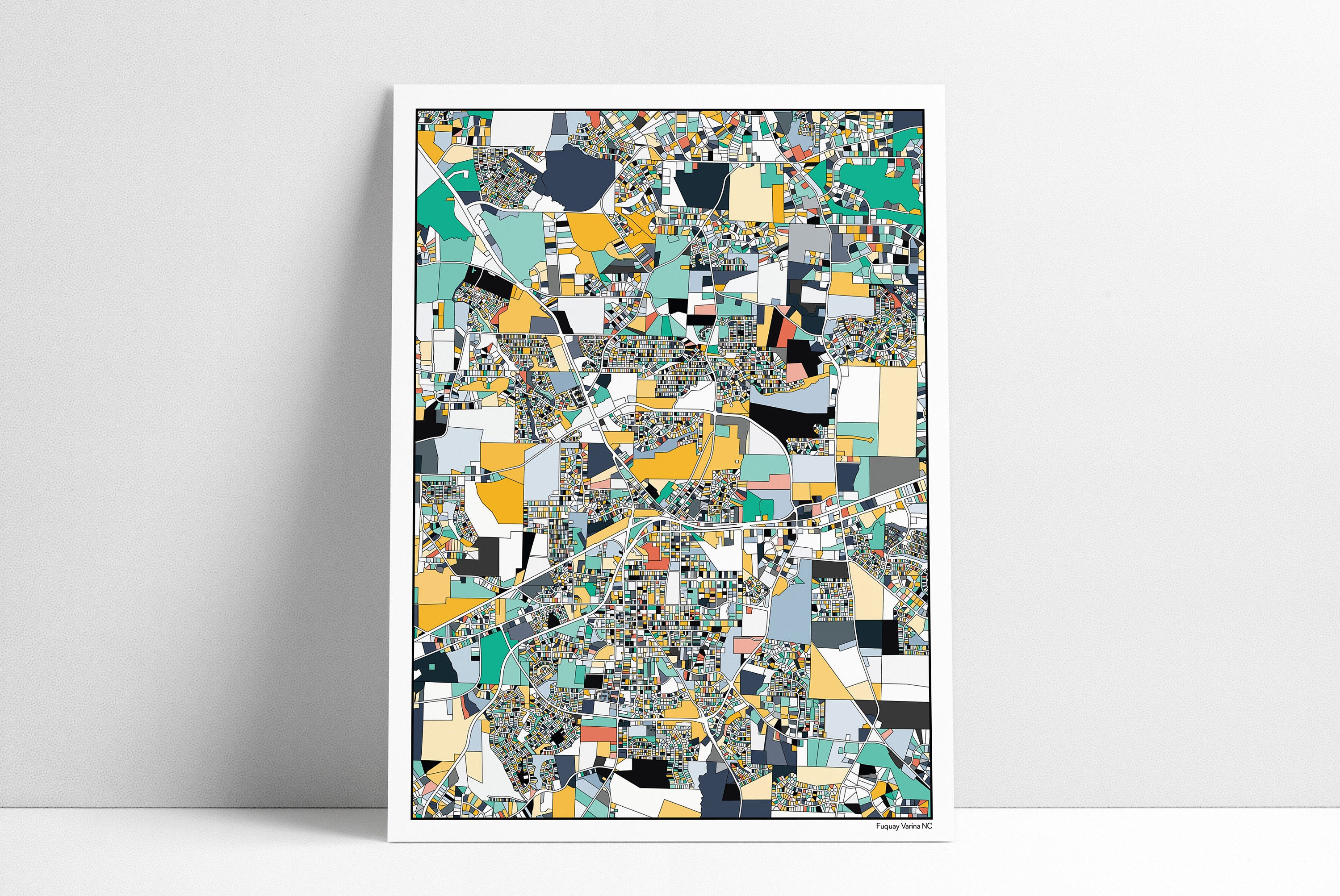 Fuquay-varina NC Map Art Print Fuquay Varina Wall Art Map | Etsy
