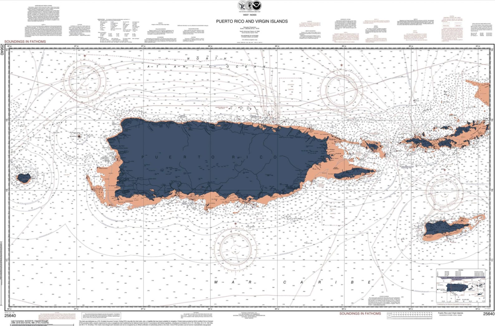 Puerto Rico Nautical Chart Map Art Poster Print Puerto Rico - Etsy